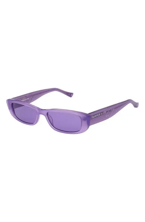 FLORENCE BY MILLS 53mm Rectangular Sunglasses - Pearlised Purple