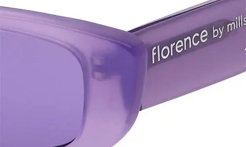 FLORENCE BY MILLS 53mm Rectangular Sunglasses - Pearlised Purple