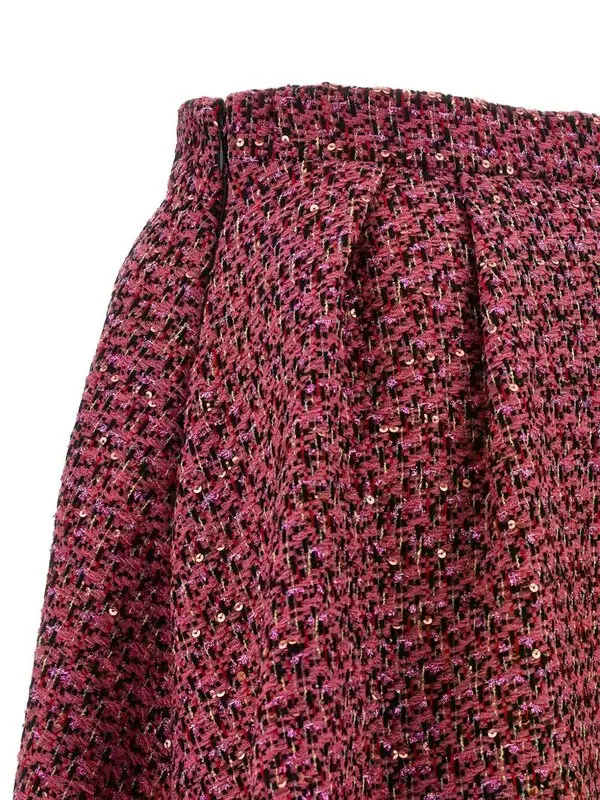 Alessandra Rich Sequin-embellished Tweed Midi Skirt