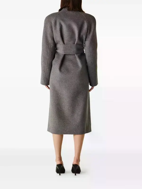 Khaite Belted Single-breasted Wool Coat - Grey