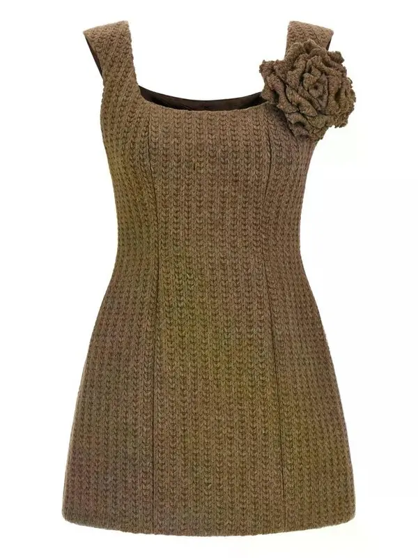 Giuseppe Di Morabito Cable-knit Mini Dress With Flower Detail