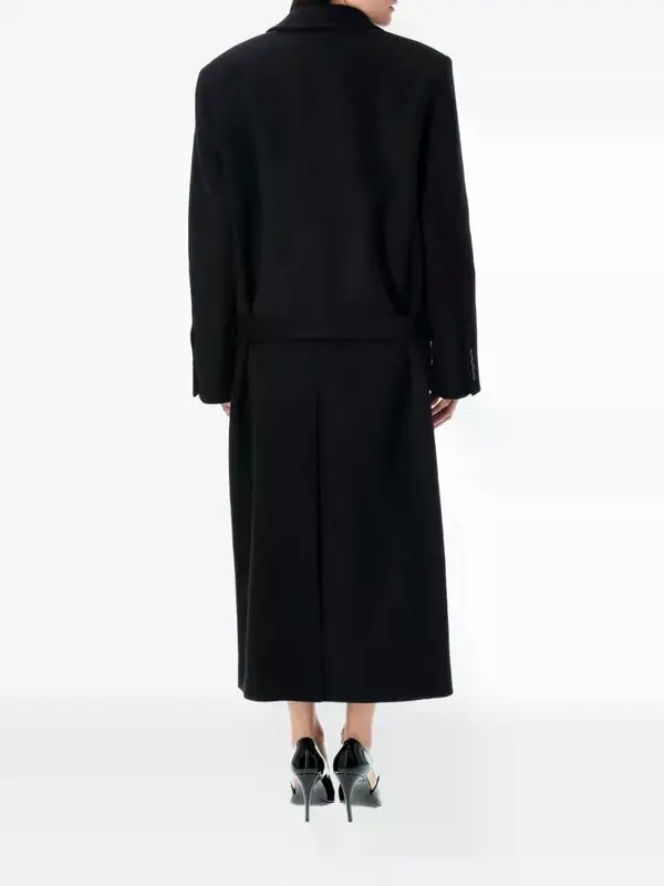 Attico Wool-blend Belted Coat - Black