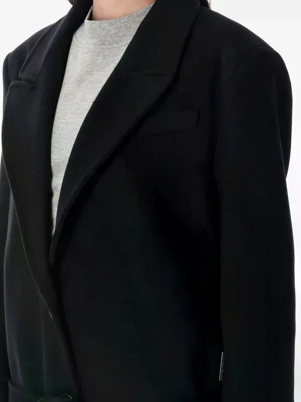 Attico Wool-blend Belted Coat - Black