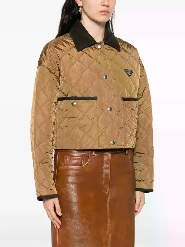Prada Quilted Corduroy-collar Jacket