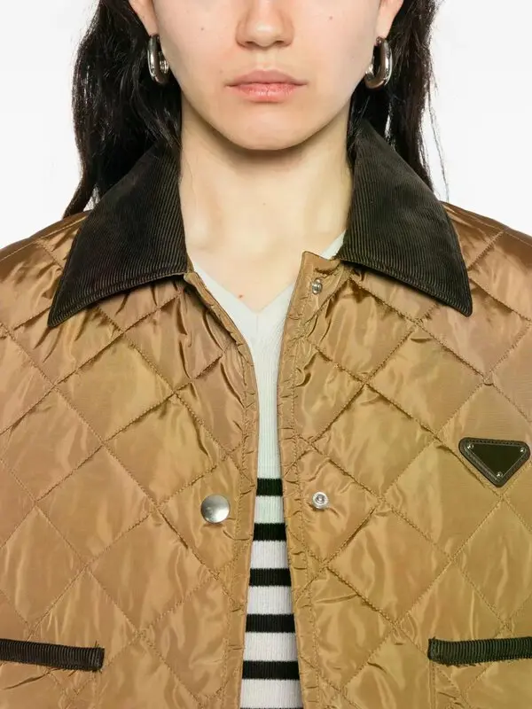 Prada Quilted Corduroy-collar Jacket