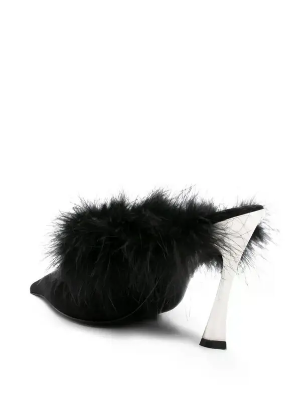 MUGLER 110mm Feather-trim Mules