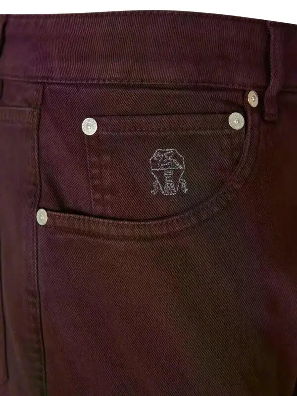 Brunello Cucinelli Embroidered-pocket Jeans - Red