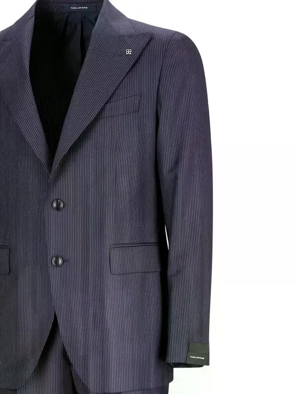 Tagliatore Pinstripe Single-breasted Suit - Blue