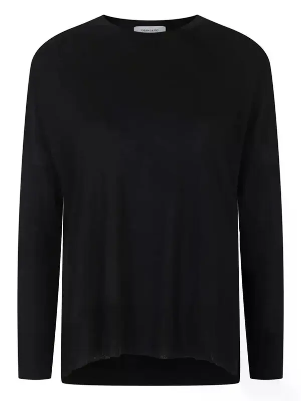 GRAN SASSO Wool Round-neck Sweater - Black