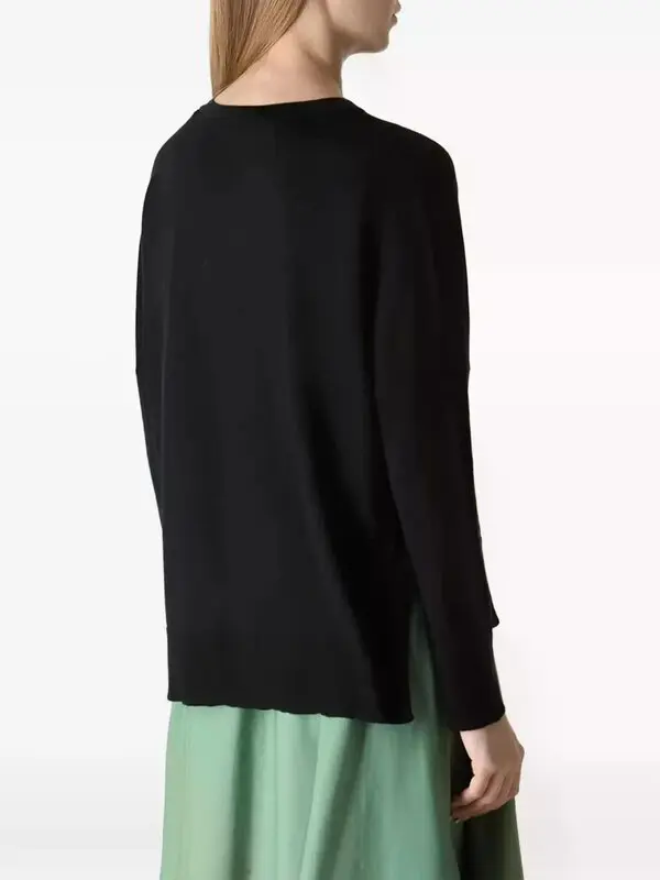 GRAN SASSO Wool Round-neck Sweater - Black