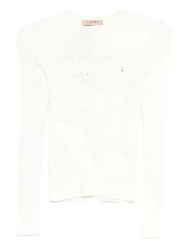 TWINSET Pointelle-knit Top - White