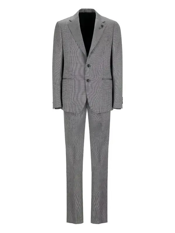 LARDINI Notched Houndstooth Suit