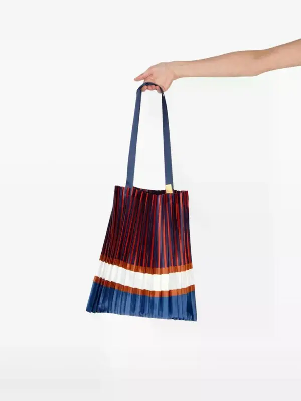 MULTITUDES BAGS Chiavari Pleated Striped Tote Bag