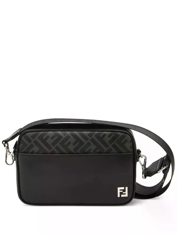 Fendi Leather Messenger Bag - Black