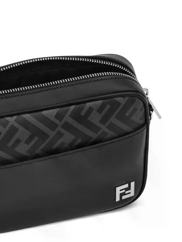 Fendi Leather Messenger Bag - Black