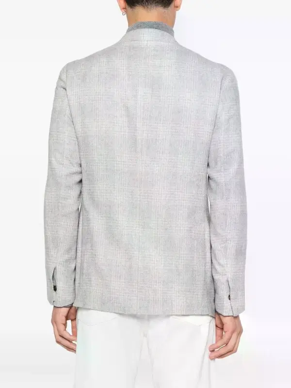 Eleventy Checked Single-breasted Blazer - Grey