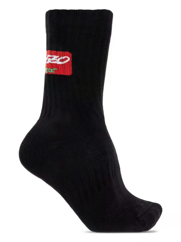Kenzo Logo Ribbed Socks - Black