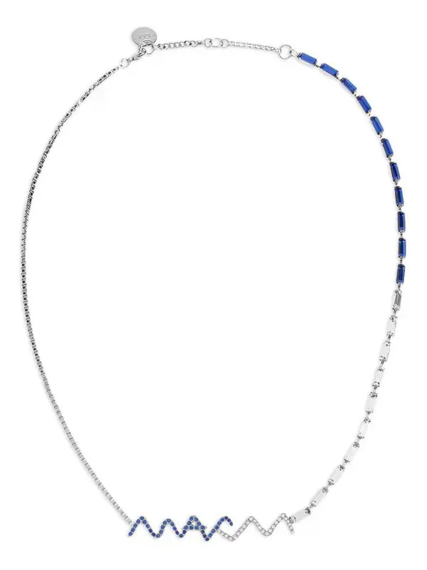 Marni Sapphire Wave Necklace - Silver