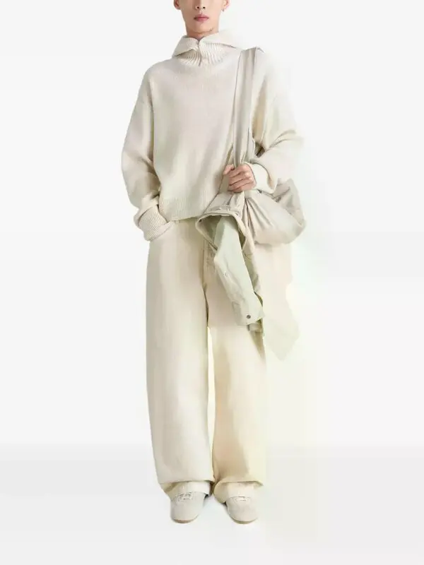 LEMAIRE Ribbed-trim Hoodie - Neutrals