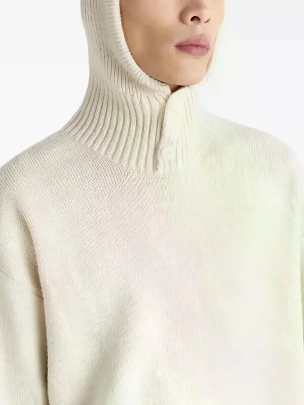 LEMAIRE Ribbed-trim Hoodie - Neutrals