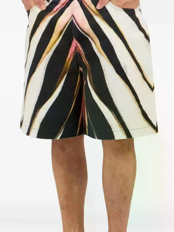 Roberto Cavalli Zebra-print Denim Shorts