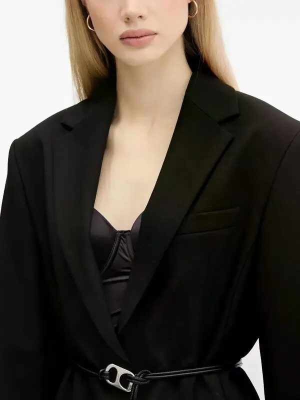 Hugo Padded-shoulder Belted Blazer