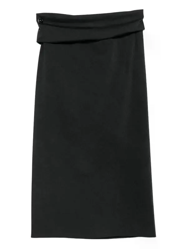 Alberta Ferretti Button-detailed Midi Skirt - Black