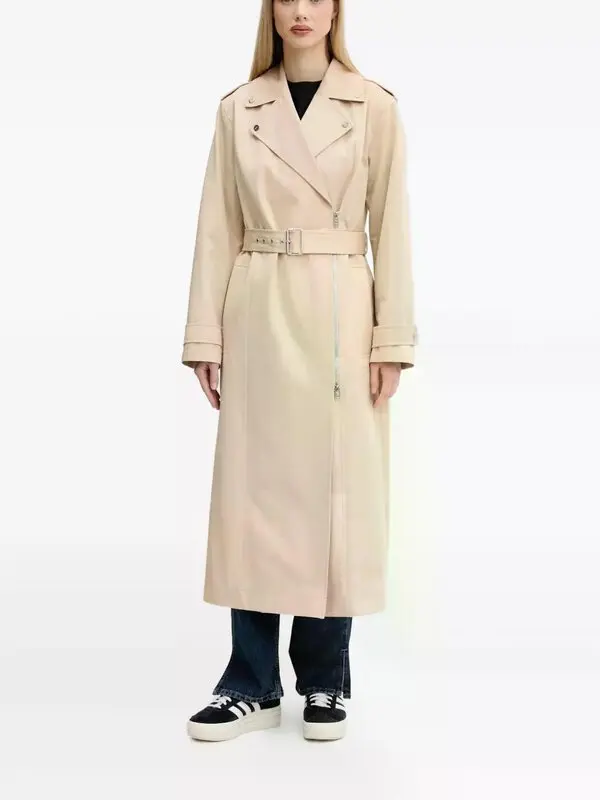 Hugo Belted Zip-front Long Coat