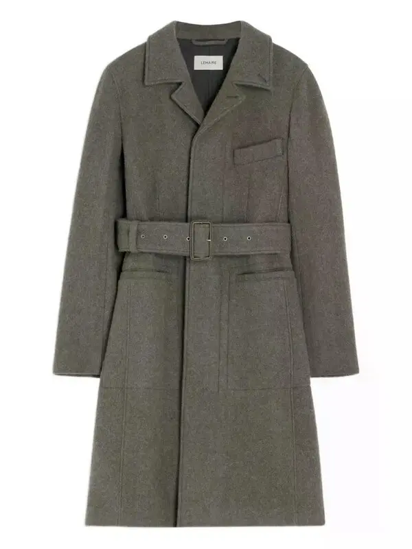 LEMAIRE Belted Tailored Coat - Grey