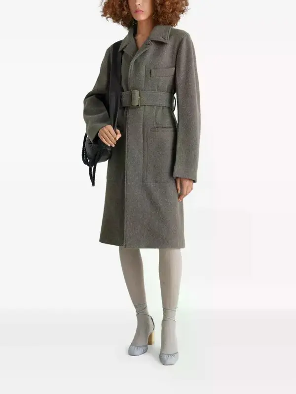 LEMAIRE Belted Tailored Coat - Grey