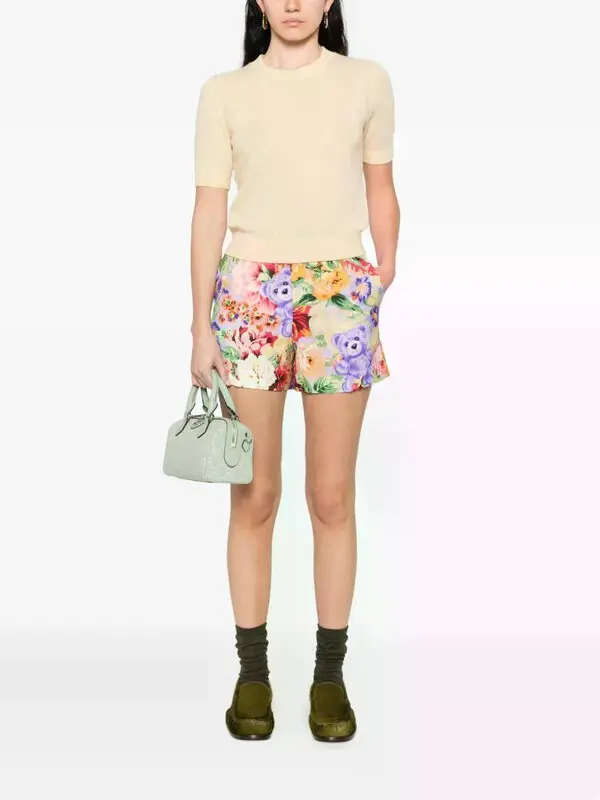 Moschino Floral-teddy Bear Printed Shorts