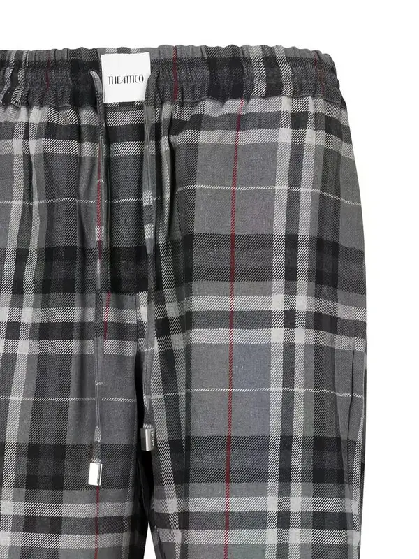 Attico Plaid Drawstring Trousers