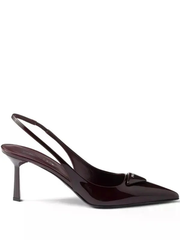 Prada 75mm Pointed Toe Slingback Pumps