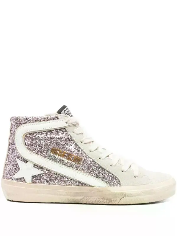 GOLDEN GOOSE Glitter Panel High-top Sneakers