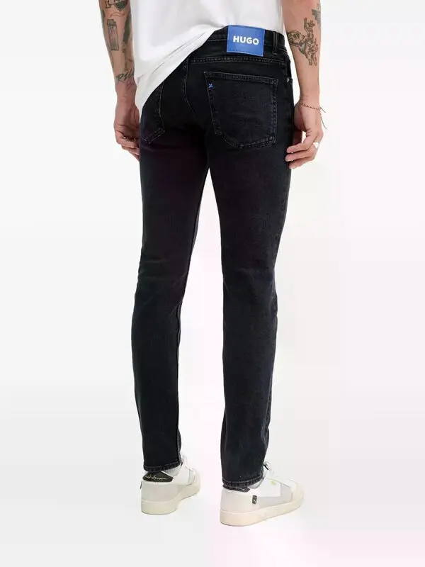 Hugo Five-pocket Jeans With Leather Patch
