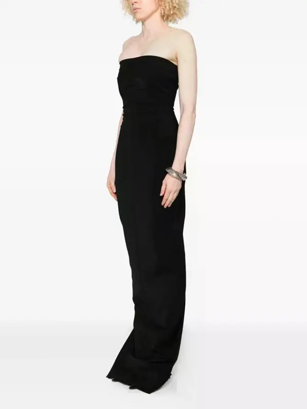 black strapless fitted dress Elora Dress Black Strapless Boned Gown main image 0