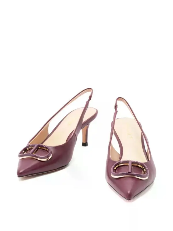 TWINSET 60mm Slingback Leather Pumps