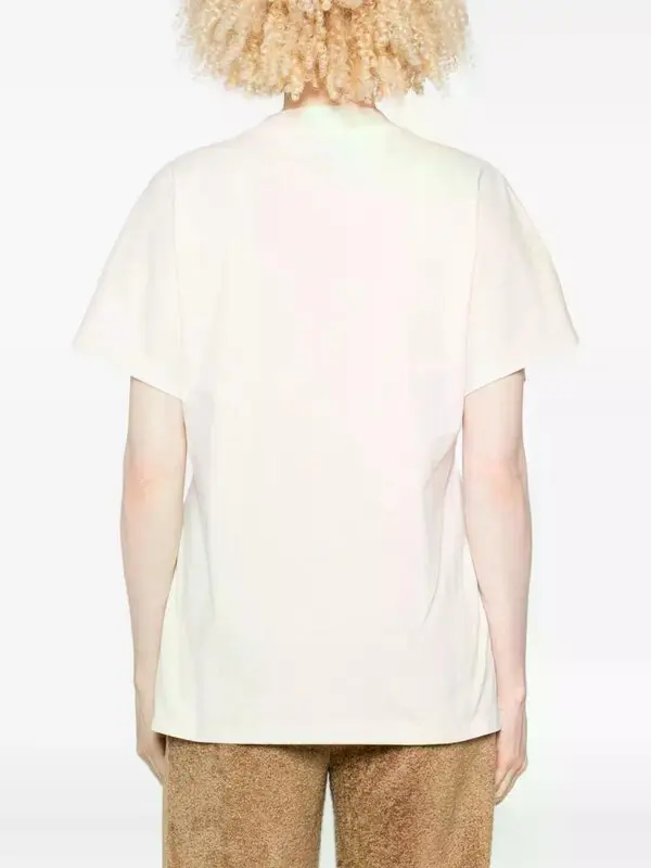 Moncler Logo-embroidered T-shirt - Neutrals
