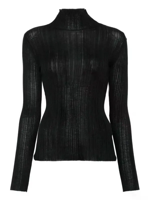 Agnona Ribbed Turtleneck Top