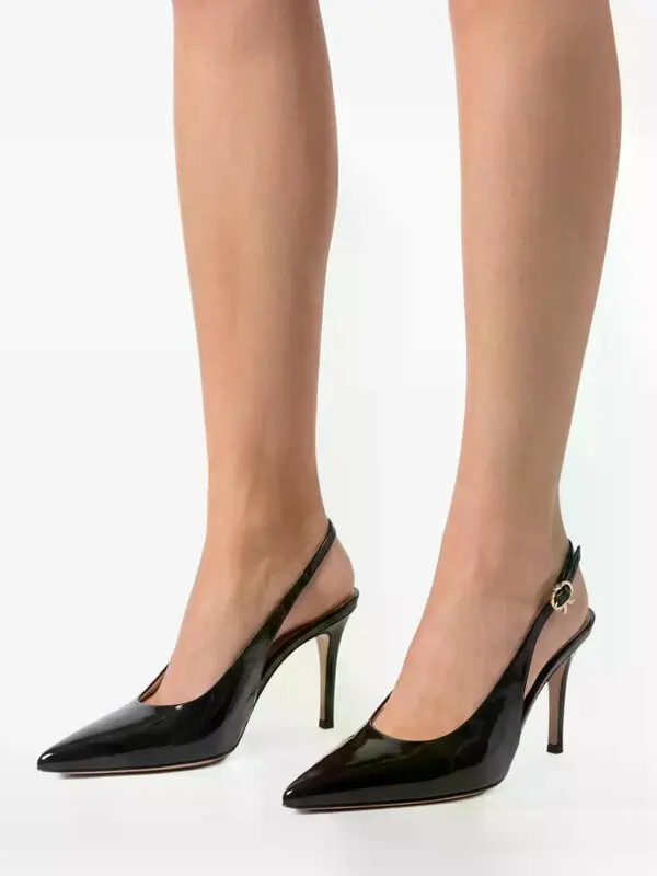 GIANVITO ROSSI 85mm Slingback Pointed-toe Pumps - Black