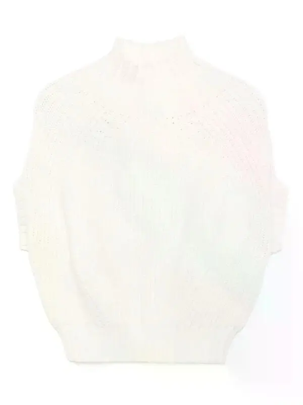 Sportmax Balloon Mock-neck Knitted Top - White