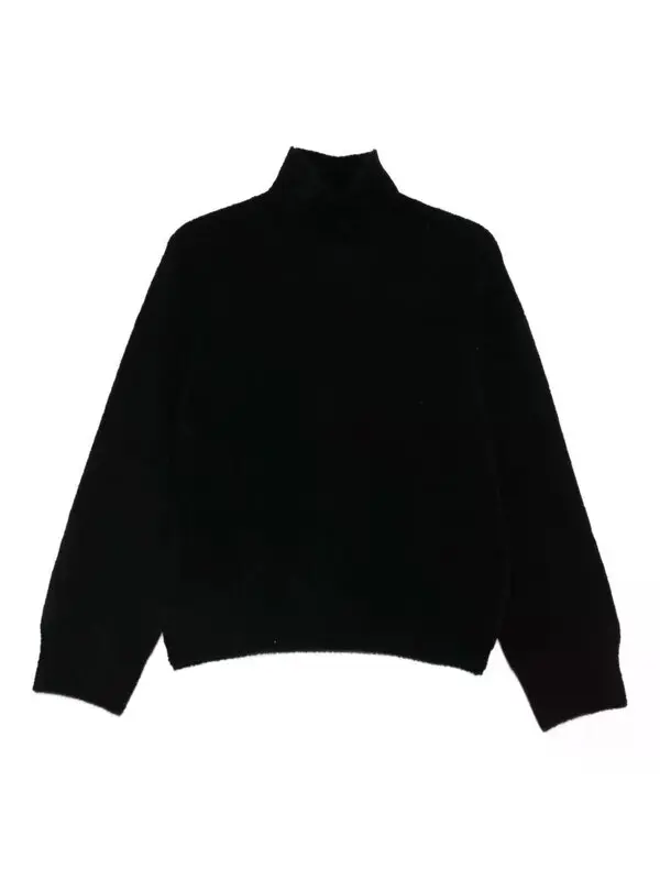 ALLUDE High-neck Wool-blend Sweater - Black