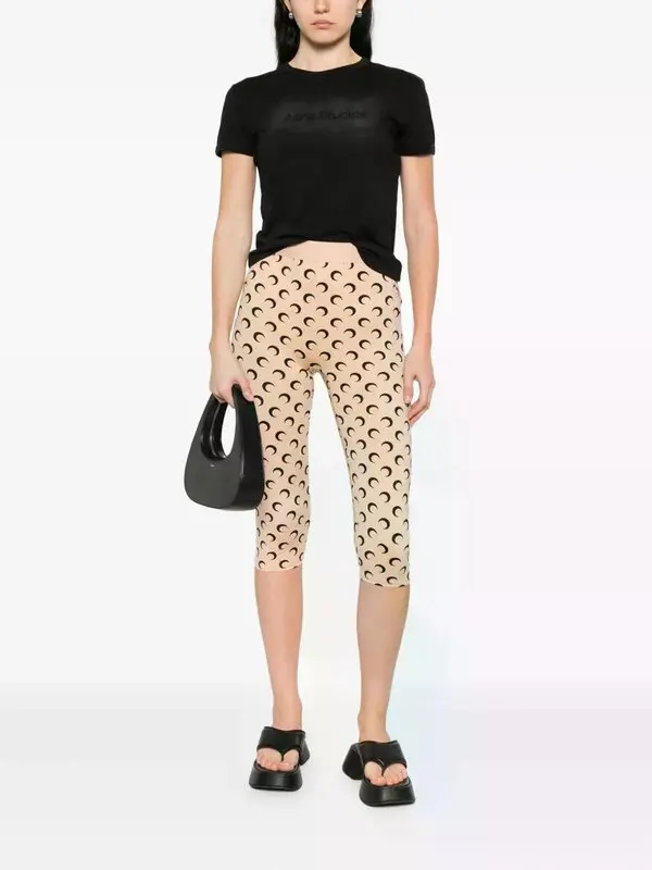 MARINE SERRE Moon-print Cropped Trousers