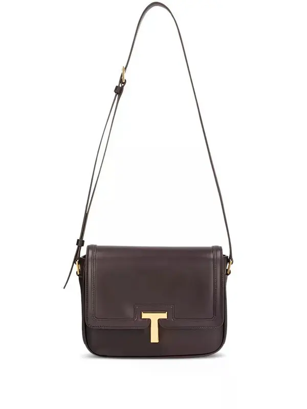TOM FORD Wallis Leather Shoulder Bag - Brown