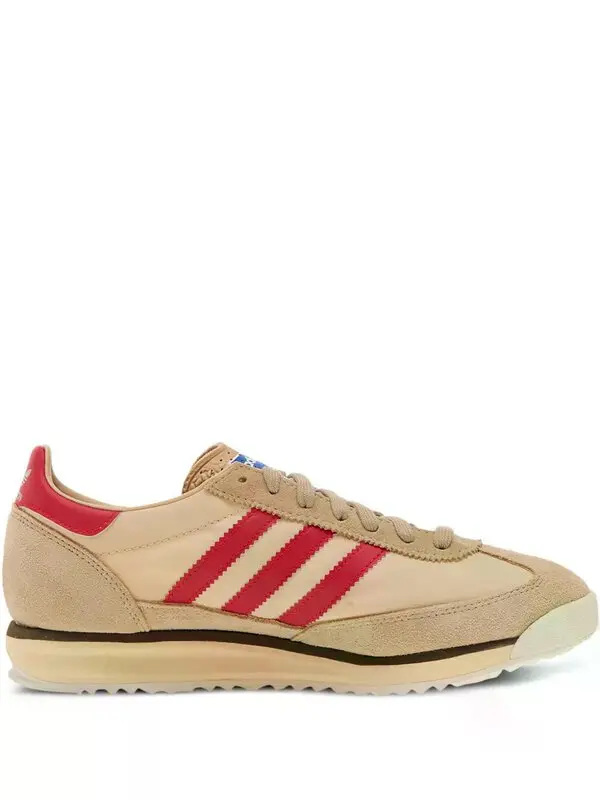 Adidas Sl 72 Three-stripe Panelled Sneakers - Brown