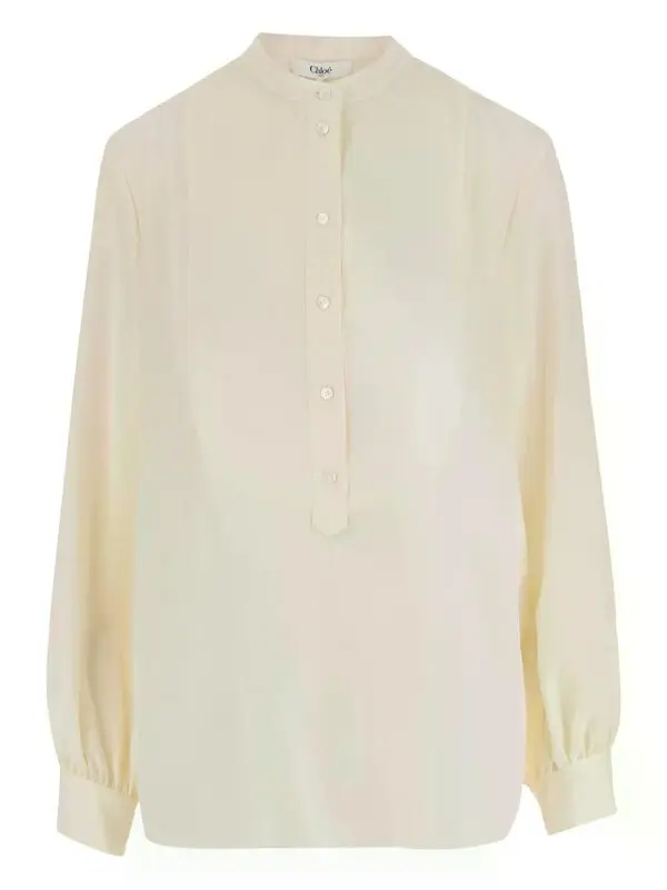 Chloé Mandarin-collar Silk Shirt