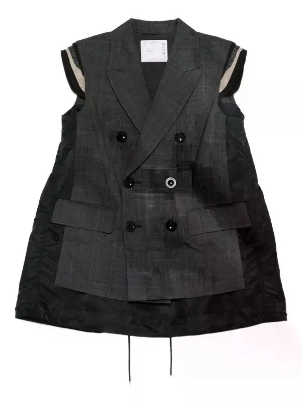 Sacai Glen Checked Double-breasted Vest