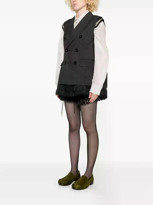 Sacai Glen Checked Double-breasted Vest