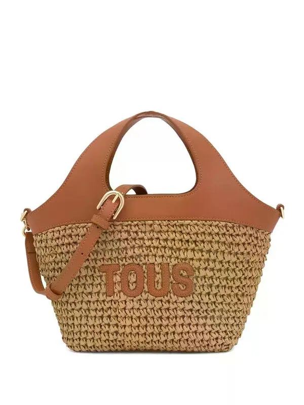 TOUS Leather-trimmed Raffia Tote Bag