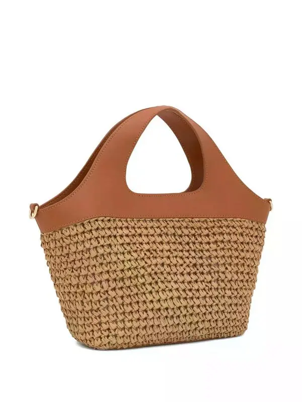 TOUS Leather-trimmed Raffia Tote Bag